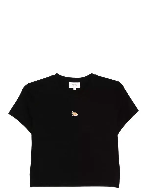 Maison Kitsuné Embroidered-logo T-shirt - Black