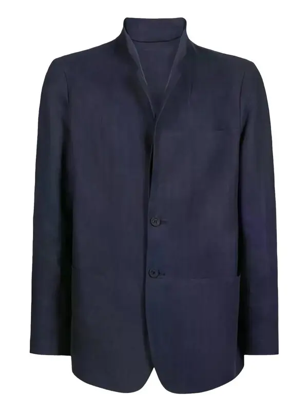 Sease Mandarin-collar Linen Jacket - Blue