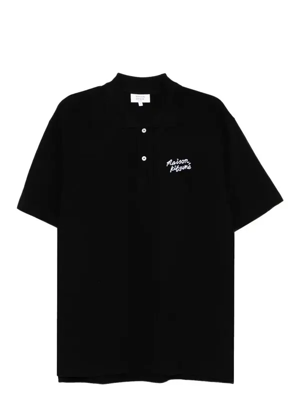 Maison Kitsuné Handwriting Polo Shirt - Black