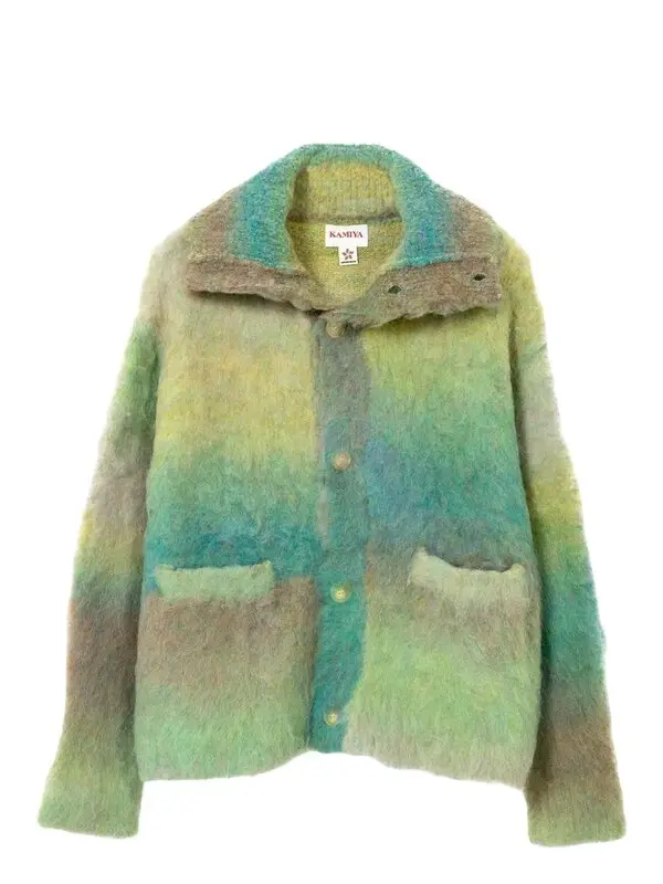 KAMIYA Shawl-collar Knit Jacket - Green