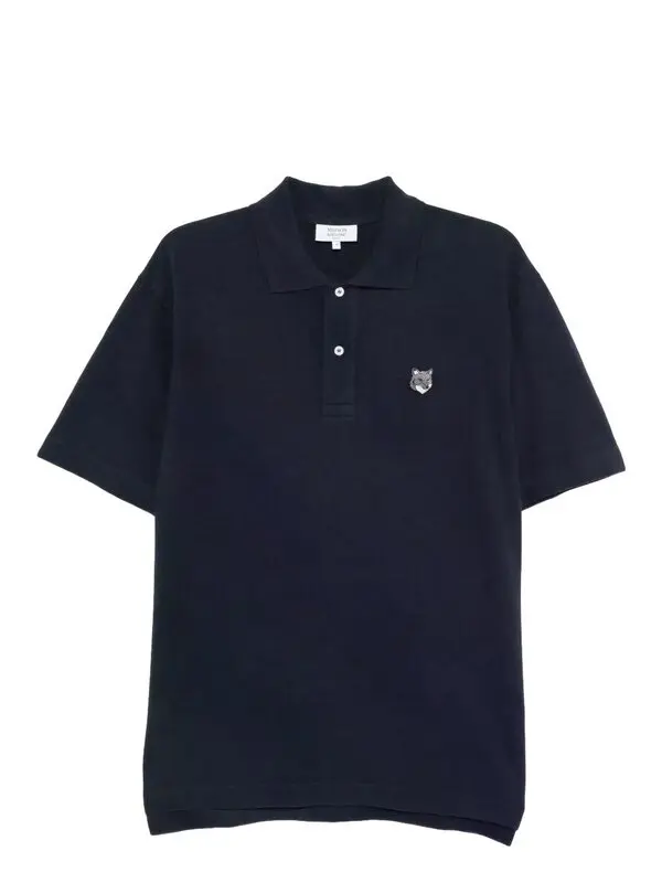 Maison Kitsuné Embroidered Logo Polo Shirt - Blue