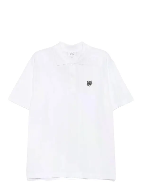 Maison Kitsuné Bold Fox Head Patch Polo Shirt - White