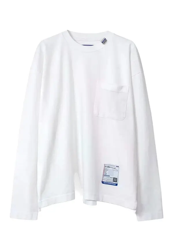 IN･STRU(MEN-TAL). Chest-pocket Long-sleeve T-shirt - White