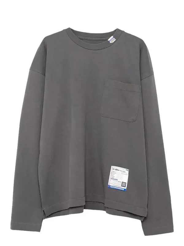 IN･STRU(MEN-TAL). Breast-pocket Long-sleeve T-shirt - Grey