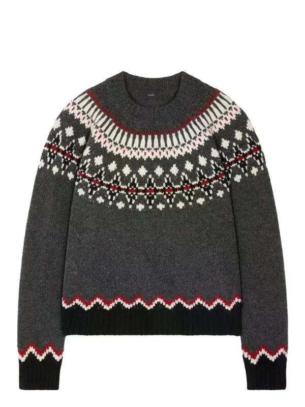 Alanui Fair Isle Pattern Sweater - Grey