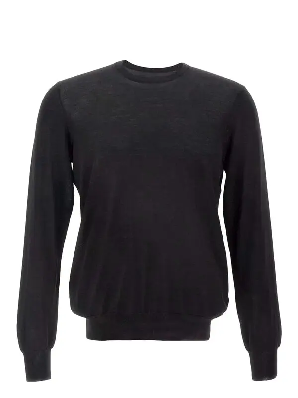 GRAN SASSO Crew-neck Ribbed-edge Sweater - Black