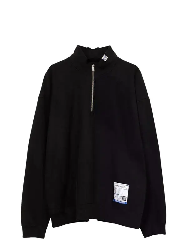 IN･STRU(MEN-TAL). Half-zip Cotton Sweatshirt - Black