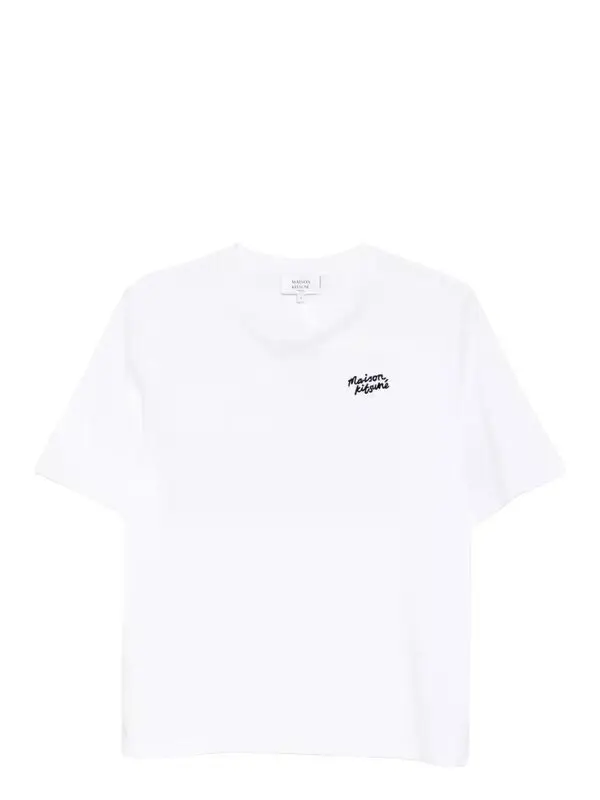 Maison Kitsuné Embroidered-logo Cotton T-shirt - White