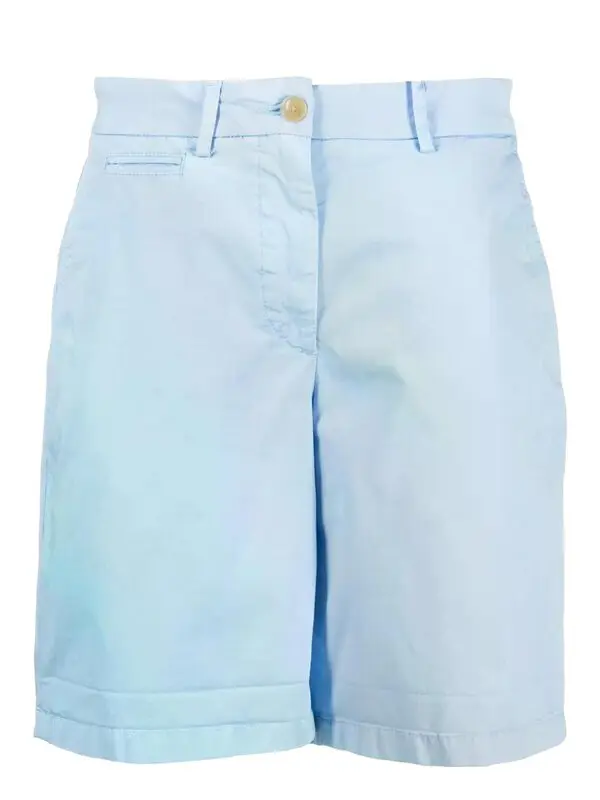 Tommy Hilfiger Embroidered Logo Cotton-lyocell Blend Shorts - Blue