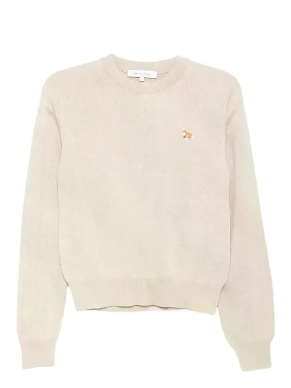 Maison Kitsuné Embroidered-logo Jumper - Neutrals