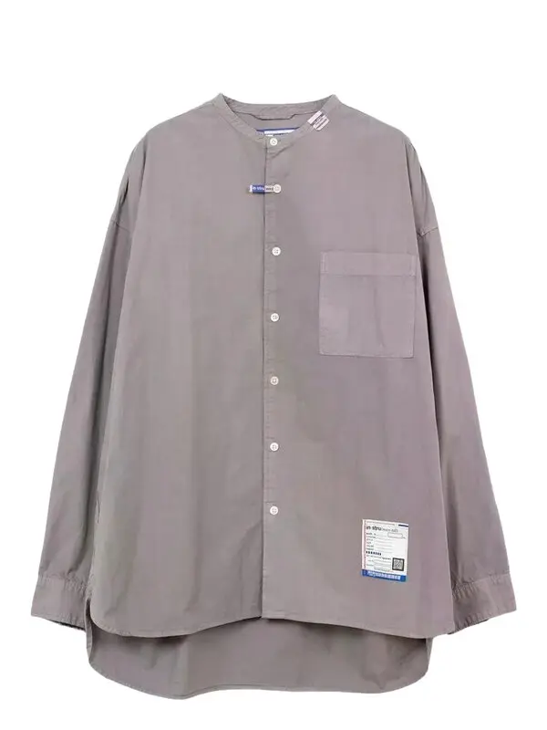 IN･STRU(MEN-TAL). Band-collar Long-sleeve Shirt - Grey