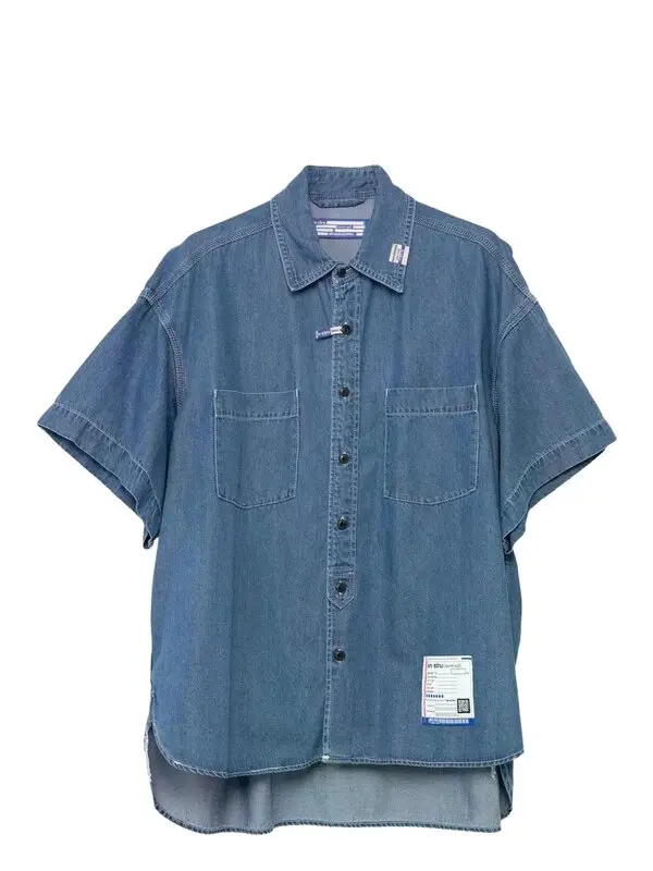 IN･STRU(MEN-TAL). Logo-patch Denim Shirt - Blue