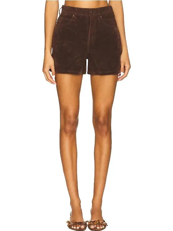 Free People Tippi Faux Suede Short - Chicory Coffee