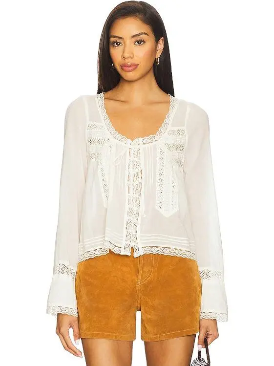 Free People Longsleeve Evermore Top - Ivory