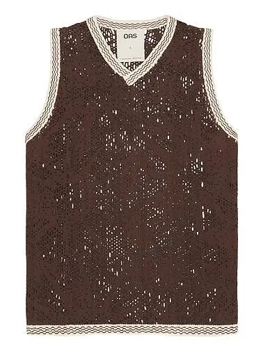 Oas Astrea Orion Crochet Vest - Brown