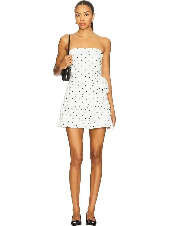 ZEMETA Moonlight Polka Bloom Dress - White