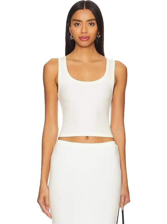 Eterne Square Neck Tank Top - Cream
