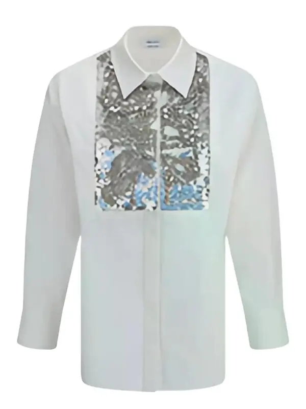 Alexander McQueen Sequin-embellished Cotton Shirt - White