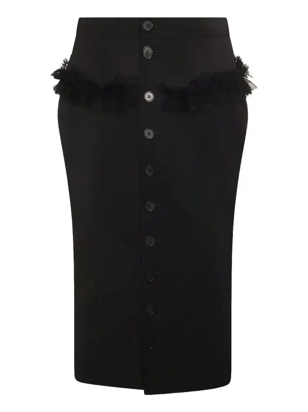Alexander McQueen Button-front Ruffled Midi Skirt - Black