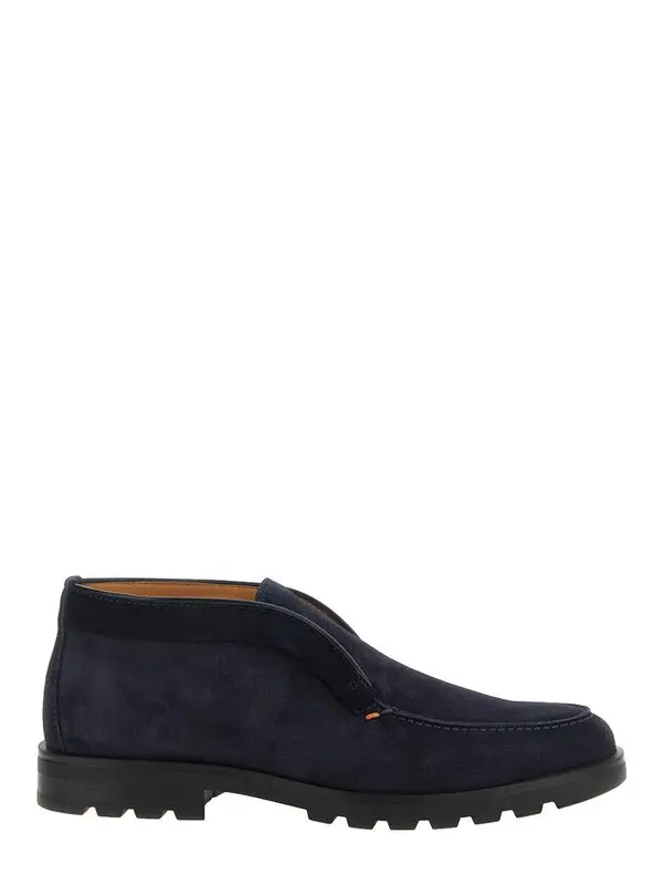 Santoni Suede Ankle Boots - Blue