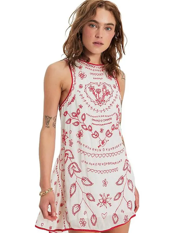 Free People Love Letters Mini Dress - Sugar Swizzle Combo