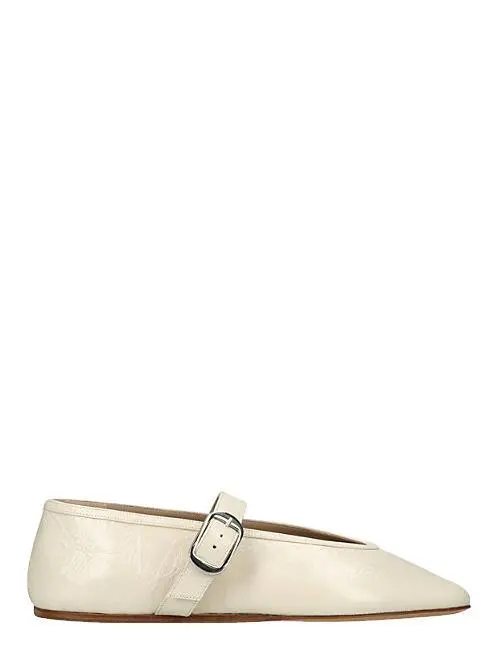 Le Monde Beryl Stella Single-strap Leather Ballet Flats - Bone