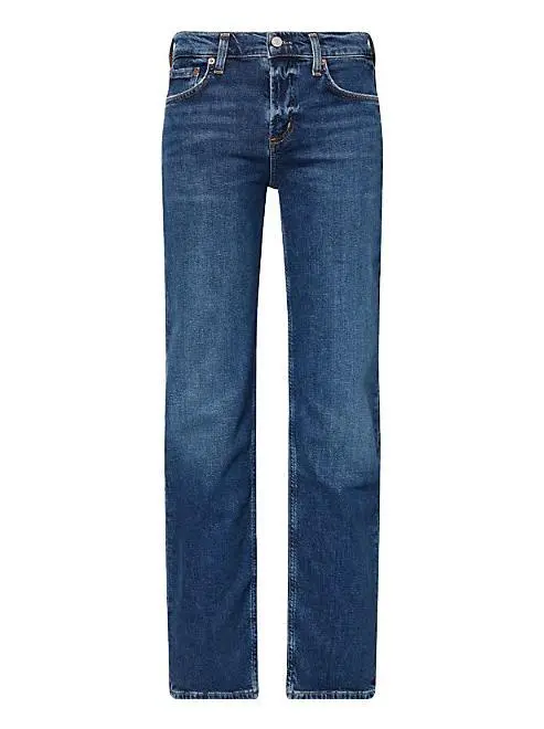 AGOLDE Low-rise Slim-leg Denim Jeans - Slick (md Washed Indigo)