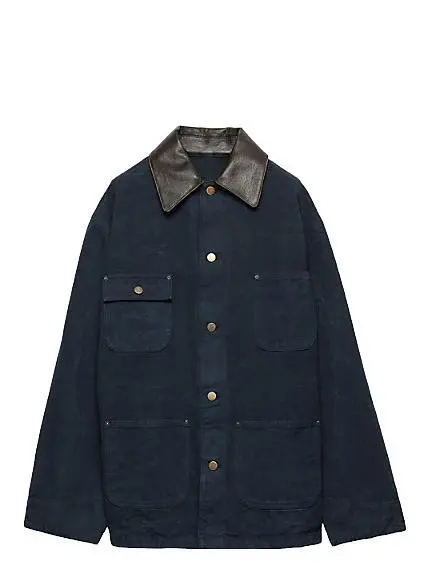 Prada Triangle-logo Canvas Blouson Jacket - Blue