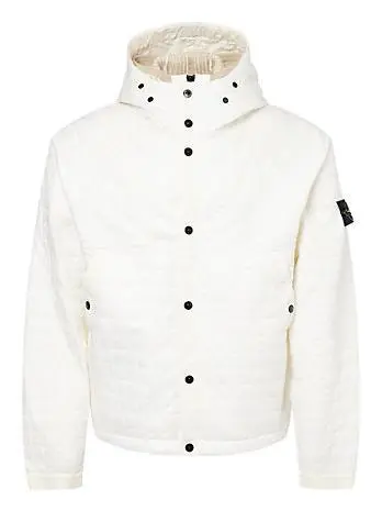 Stone Island Crinkle Quilted Shell Jacket - Ivory