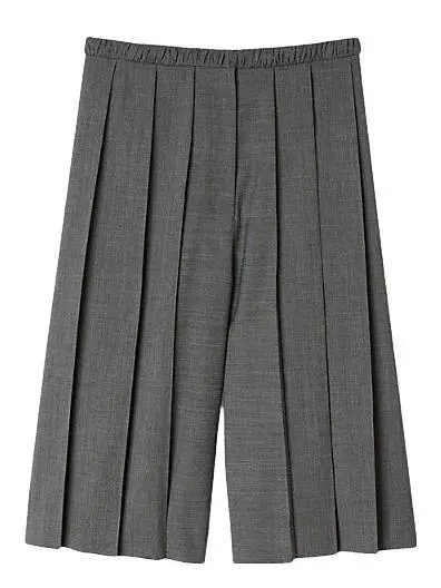 Sandro Pleated Stretch-woven Shorts - Grey