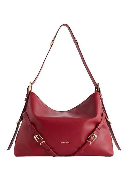 Givenchy Voyou Medium Leather Shoulder Bag - Dark Red