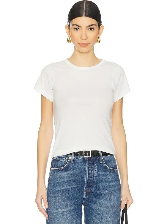 Eterne Fitted Crewneck Short Sleeve T-shirt - White