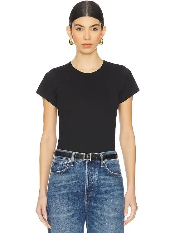 Eterne Fitted Crewneck Short Sleeve T-shirt - Black