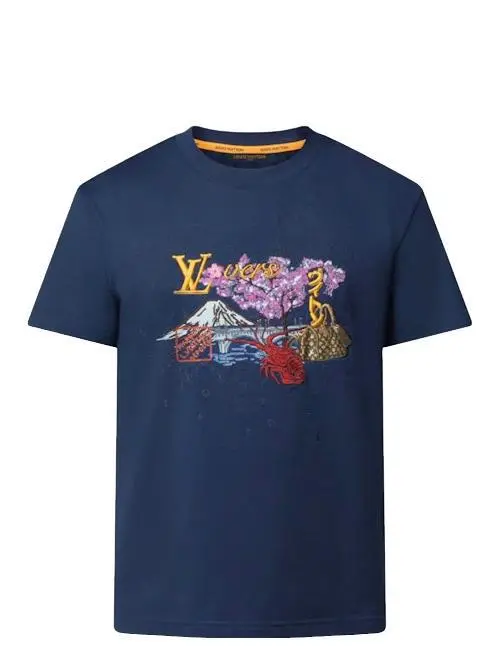 LOUIS VUITTON X Nigo Embroidered T-shirt - Deep Navy Blue