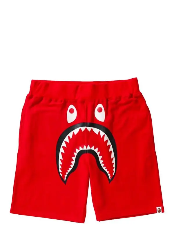 BAPE Shark Camo Back Pocket Sweat Shorts - Red