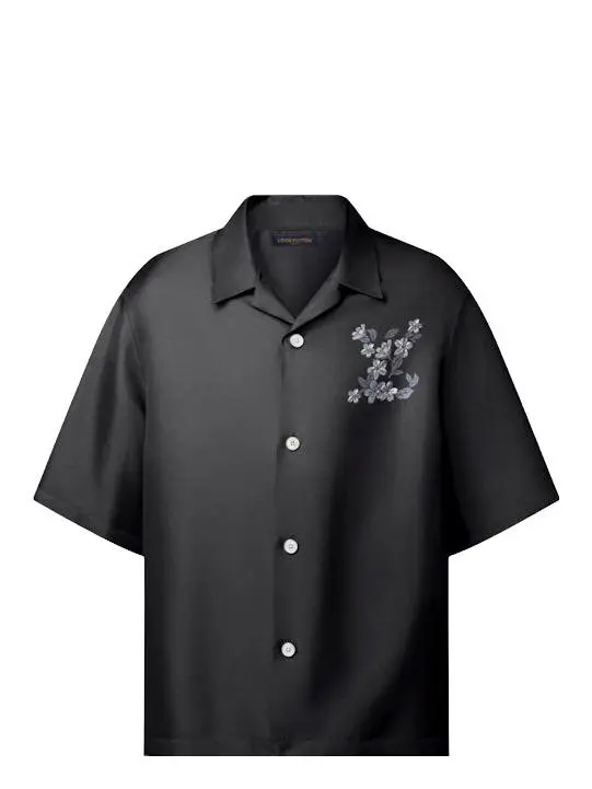 LOUIS VUITTON X Nigo Printed Signature Silk Shirt - Black