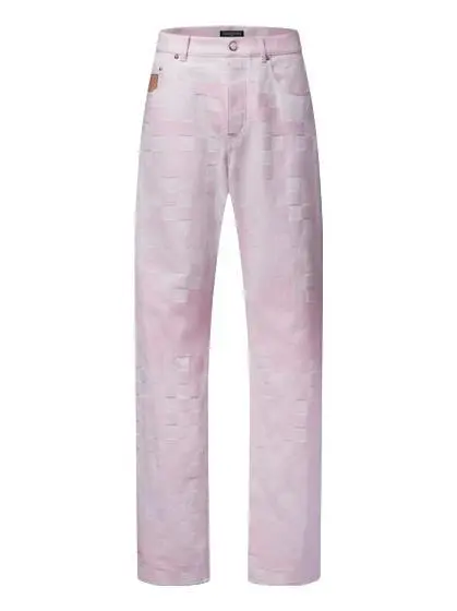 LOUIS VUITTON X Nigo Damoflage Denim Skate Pants - Pale Pink