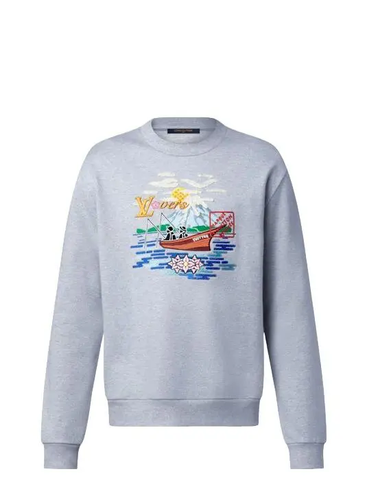 LOUIS VUITTON X Nigo Embroidered Sweatshirt - Dark Heather Gray