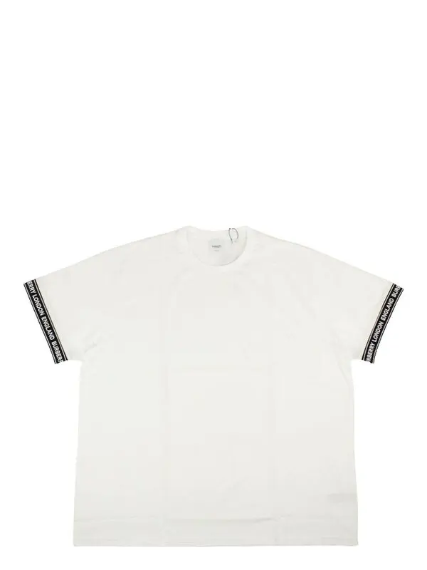 Burberry Oversized Teslow Taped Sleeve T-shirt - White