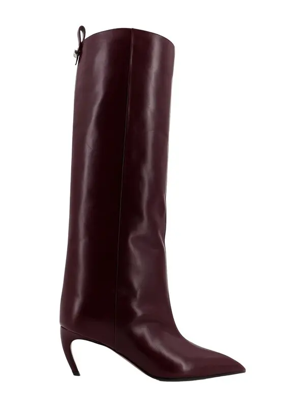 Attico Lea's Leather Boots - Red