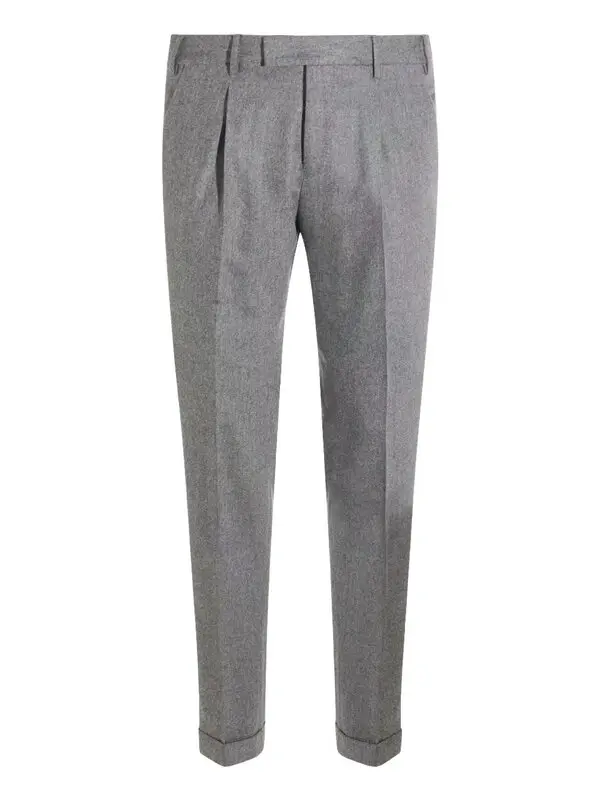 PT TORINO Pleated-cuffed Trousers - Grey
