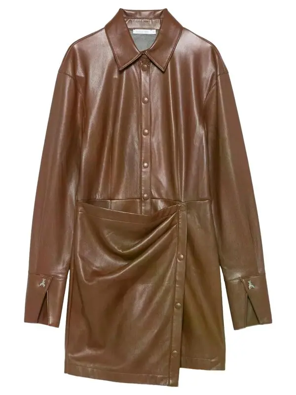 Patrizia Pepe Wrap-skirt Shirt Dress - Brown