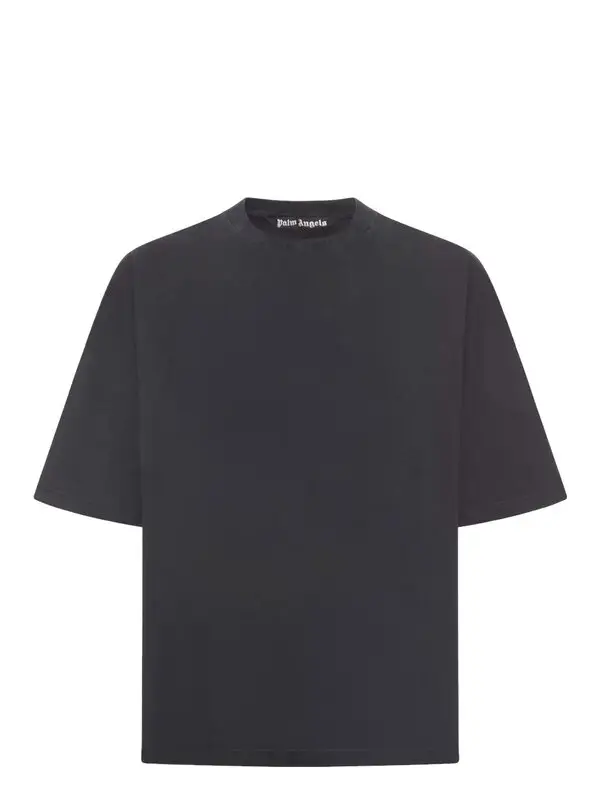 Palm Angels Logo-embroidered T-shirt - Black