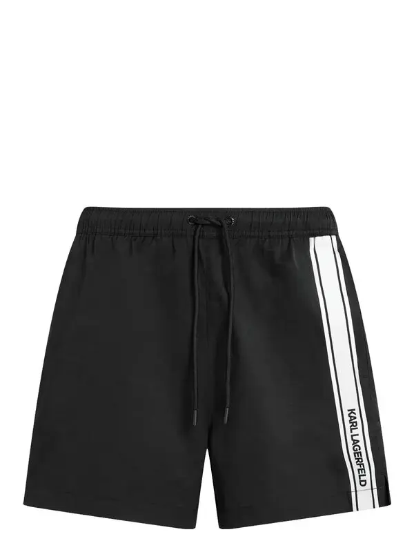 Karl Lagerfeld Logo Swim Shorts - Black