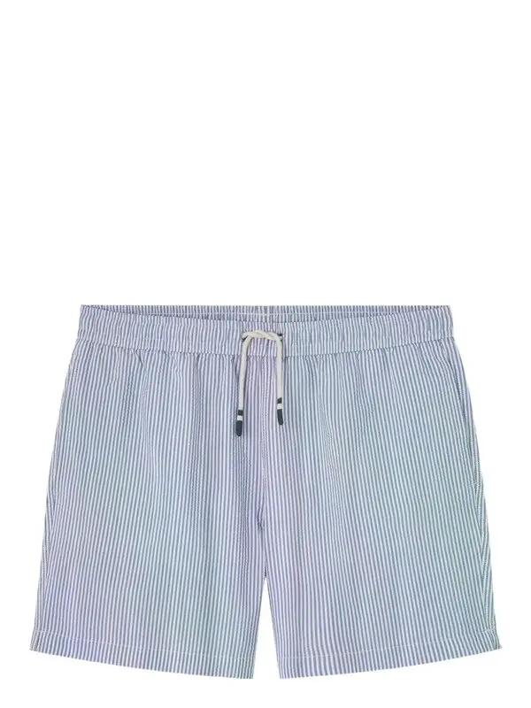 Hartford Striped Drawstring Swim Shorts - Blue