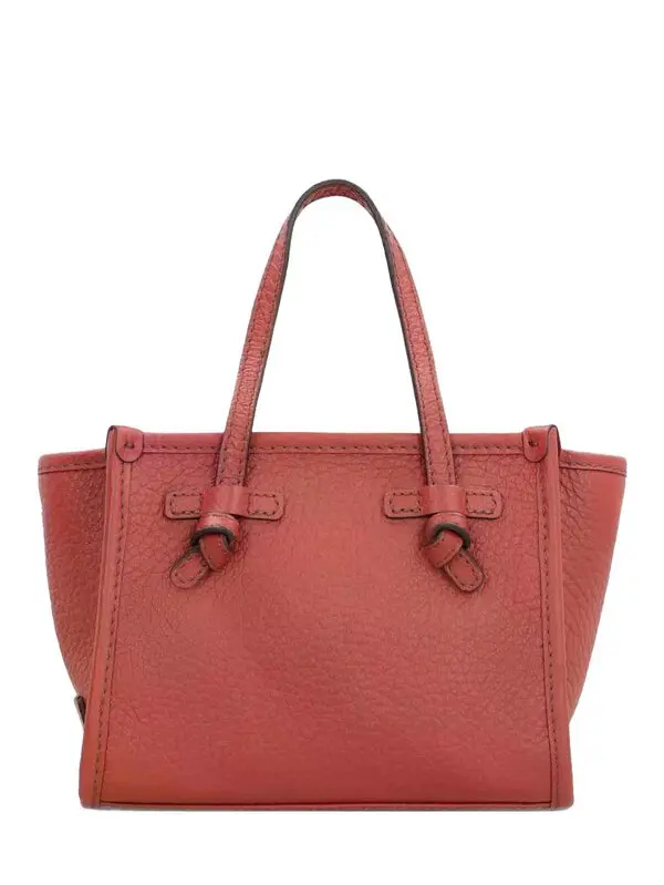 GIANNI CHIARINI Mini Miss Marcella Knotted Leather Tote Bag - Red