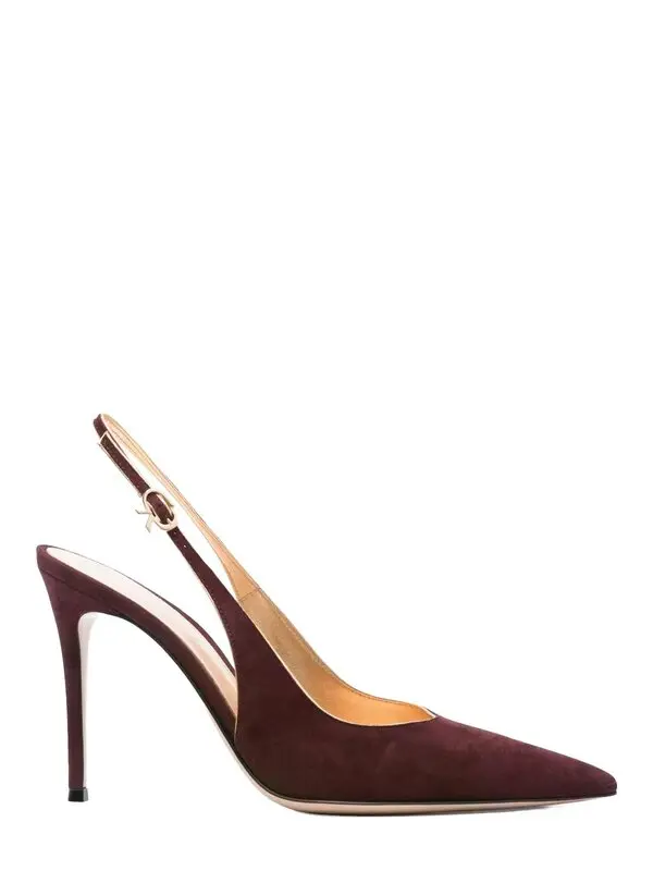 GIANVITO ROSSI 95mm Sling Suede Pumps - Brown