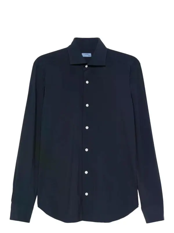 BARBA NAPOLI Long-sleeve Button-up Shirt - Blue