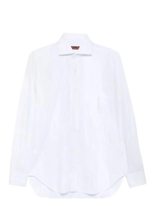BARBA NAPOLI Pinstripe Cotton Shirt - White