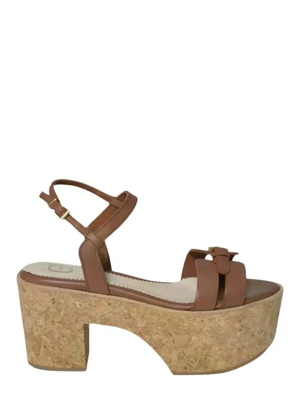 C LOVE 85mm Buckle-detail Platform Sandals - Brown